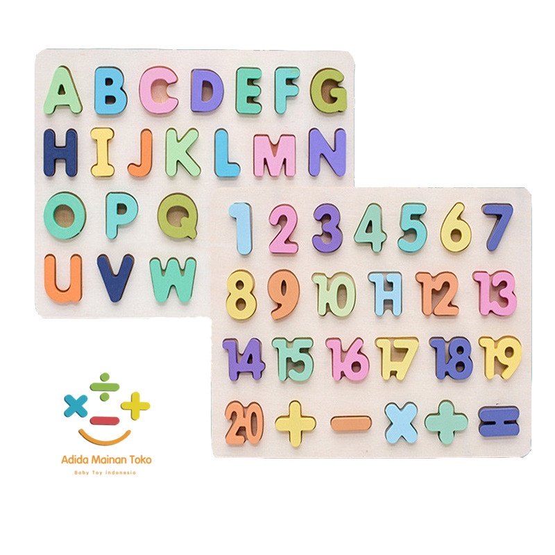 Jual Adida Toys Mainan Edukasi Kayu Anak Mainan Pencocokan Huruf Dan ...