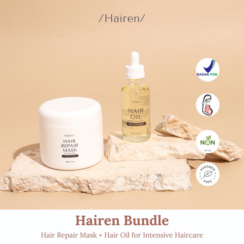 Jual [FREE GIFT] Hairen Hair Oil + Hair Repair Mask BPOM APPROVED ...