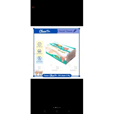 Jual Tissue Clean Plus 180 Sheets / Tissue Clean Plus Beruang / Clean ...
