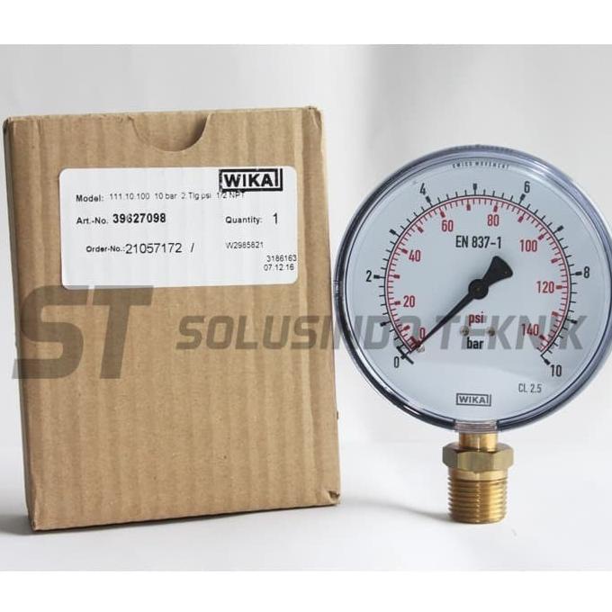 Jual Wika Pressure Gauge 111.10.100 Range 10 Bar/Psi, 16, 25 Kg/Psi | Shopee Indonesia