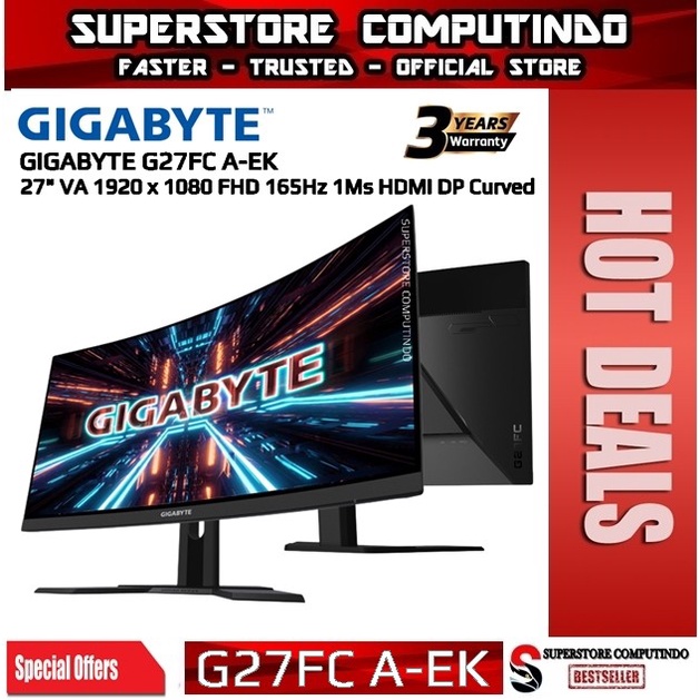 Jual Monitor LED Gaming Gigabyte G27FC A EK 27" VA Curve 165Hz 1Ms HDMI ...