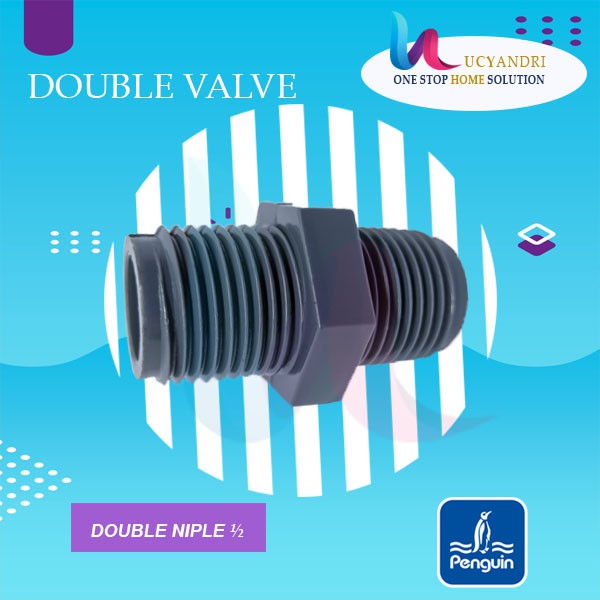 Jual Double Nipple Niple Nepel Nepple Valve 1/2 PVC Penguin Sambungan Drat | Shopee Indonesia