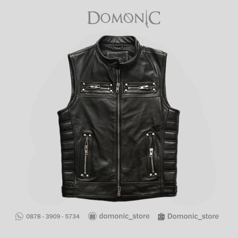 Jual ROMPI MOTOR KULIT ASLI VEST MOGE BIKER HARLEY DAVIDSON STYLE ...