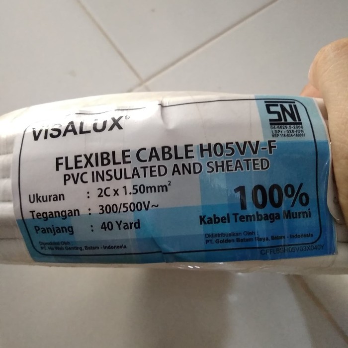Jual VISALUX Kabel NYMHY 2 core x 1.5mm Listrik Asli Tembaga Harga Per ...