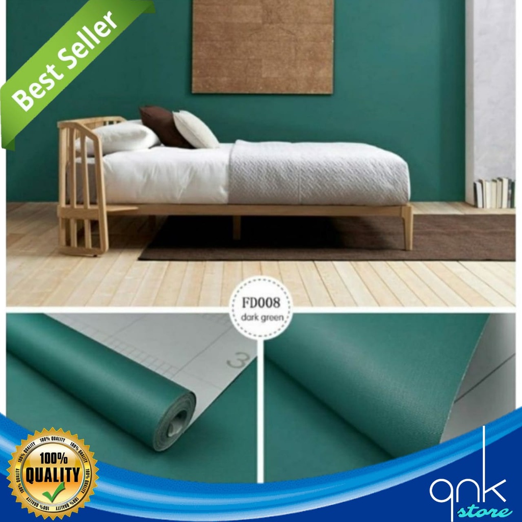 Jual Wallpaper Dinding Motif Polos Dark Green 45cm x 10m Wallpaper ...