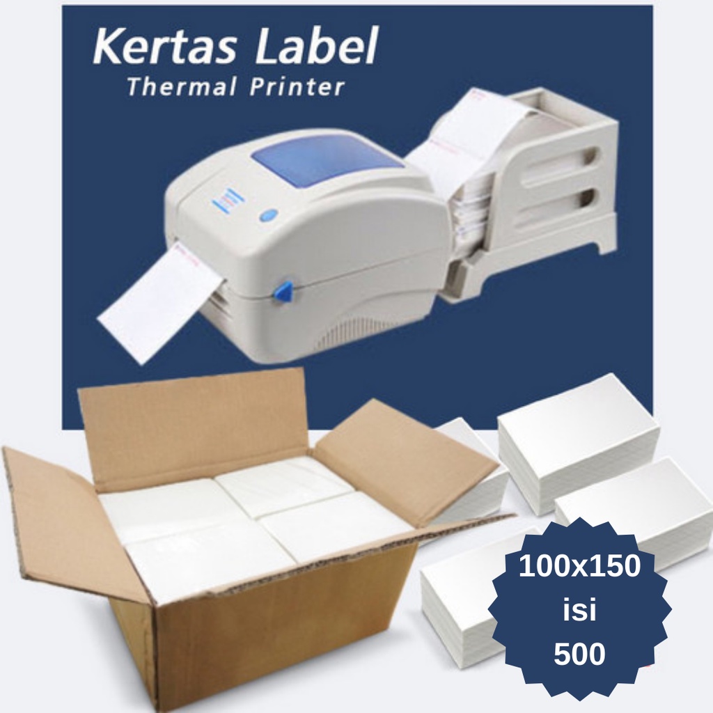 Jual Kertas Stiker Label Printer Thermal 100x150 - 500pcs / Sticker ...