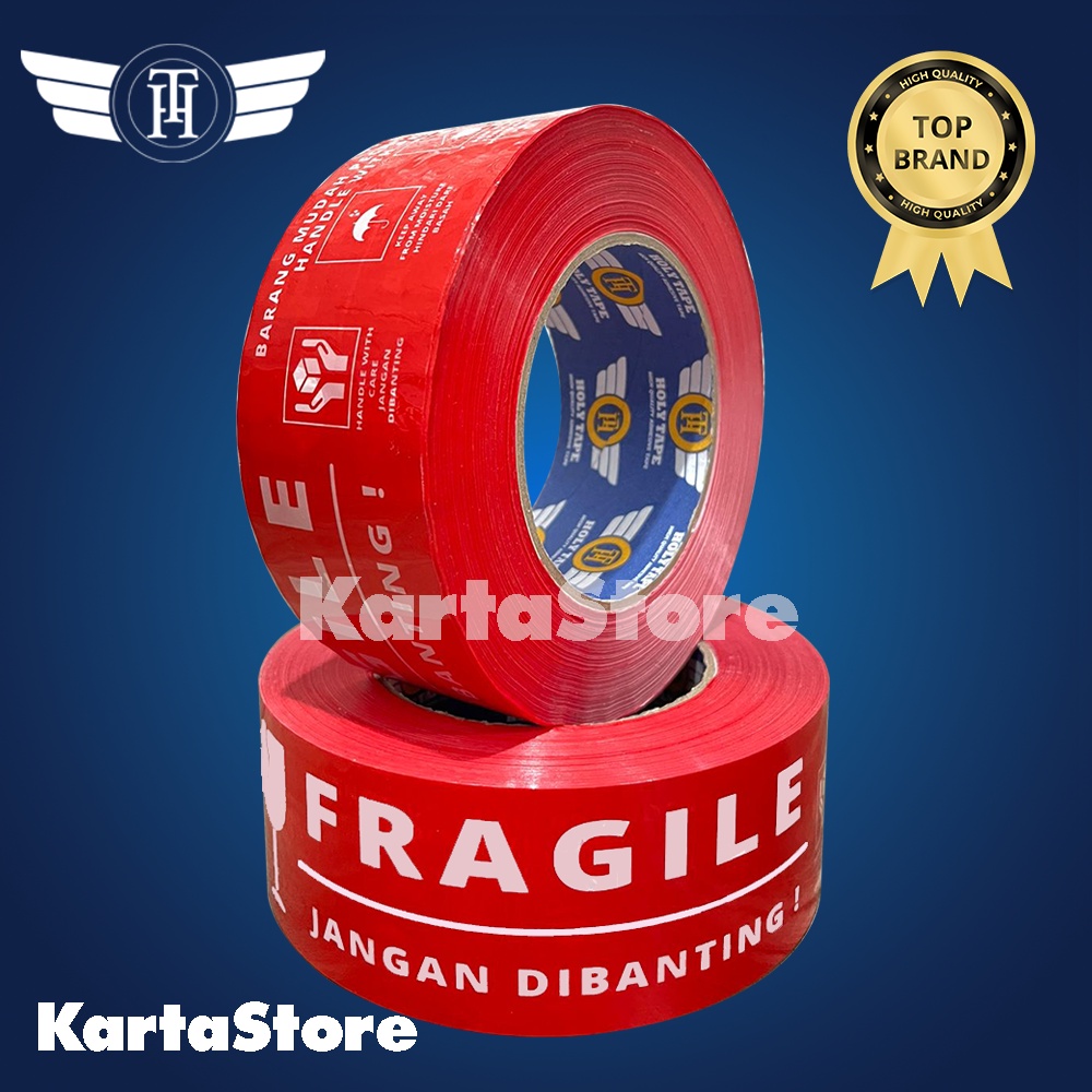 Jual LAKBAN FRAGILE 300 YARD FULL MERAH HOLY TAPE | Shopee Indonesia
