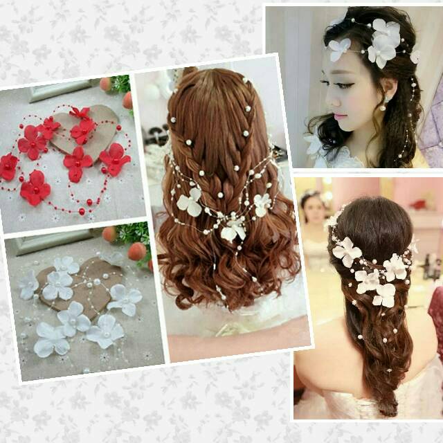 Jual Hairpiece rangkaian bunga hiasan rambut | Shopee Indonesia