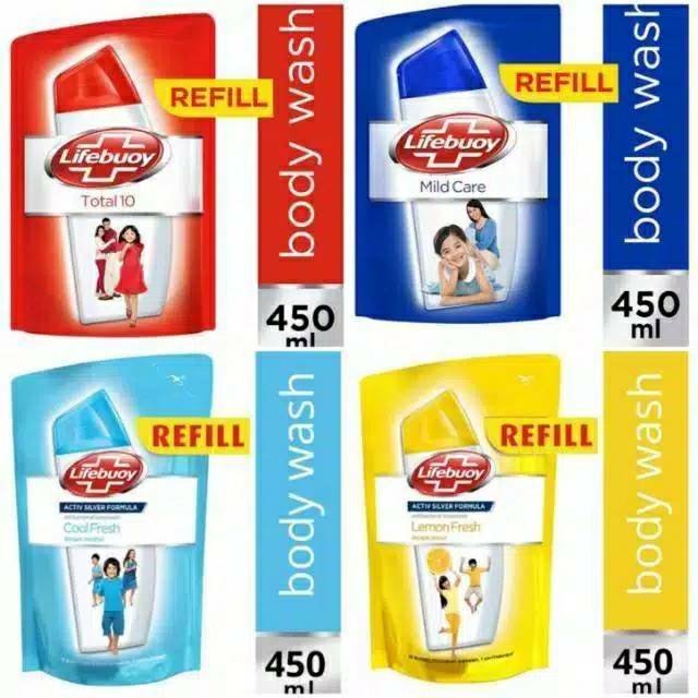 Jual Lifebuoy Body wash Reff 450ml ( KOMPLIT MART / ORIGINAL ) | Shopee ...