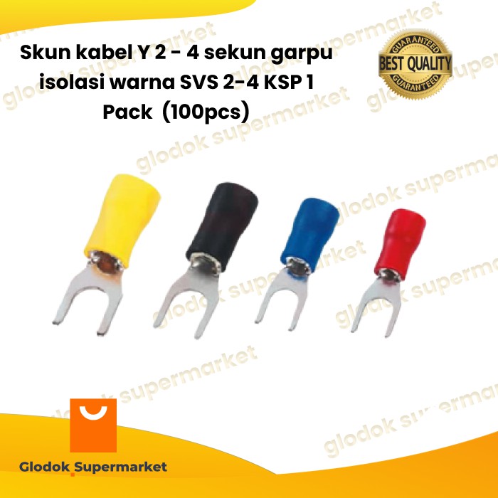 Jual Skun kabel Y 2 - 4 sekun garpu isolasi warna SVS 2-4 KSP 1 Pak -100pcs | Shopee Indonesia