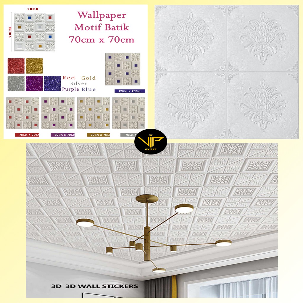 Jual VIP Wallpaper Motif Batik Foam 3D 70cm x 70cm Premium Sticker ...