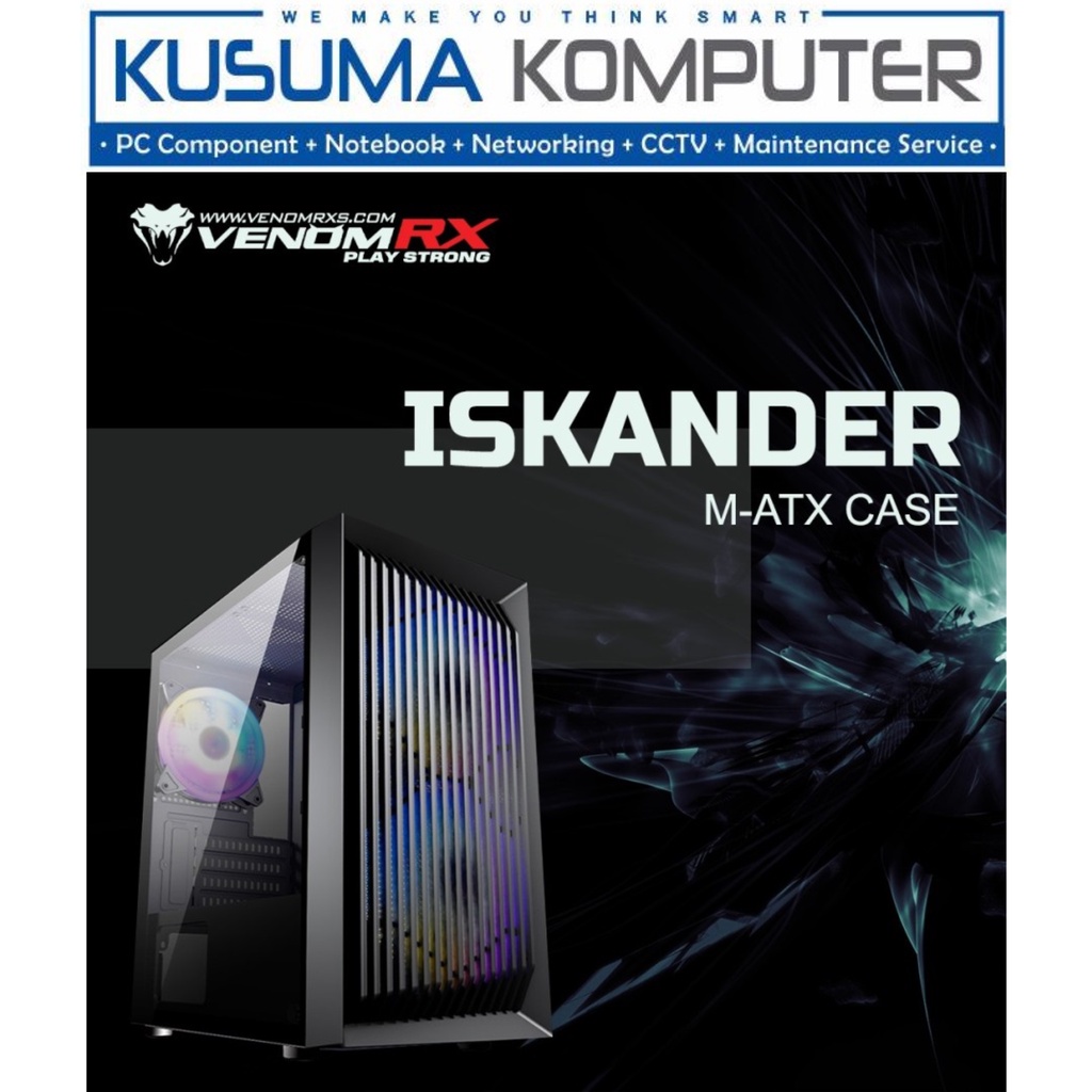 Jual Casing VenomRX Iskander + 2 Fan RGB Micro ATX Casing PC | Shopee ...