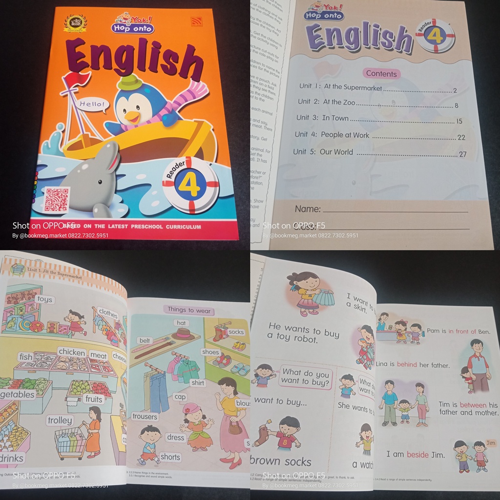 Jual BUKU KINDERGARTEN ENGLISH 1 - 4 YOK! HOP ONTO (READER & ACTIVITY ...