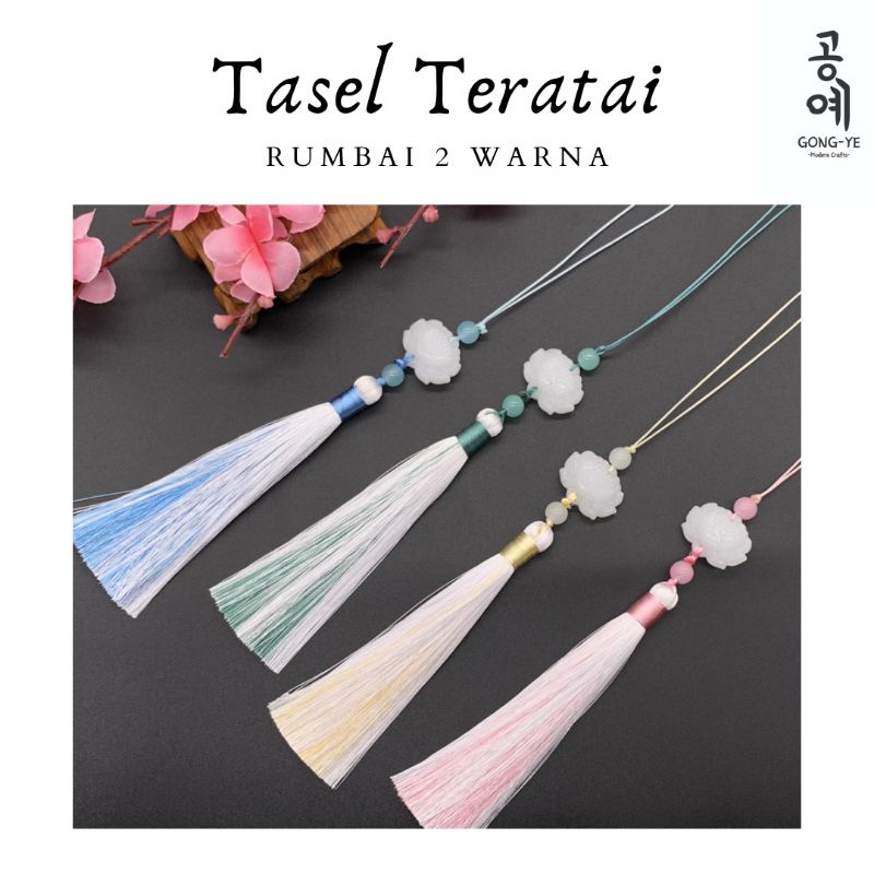Jual Gantungan Rumbai Tasel Teratai Putih Rumbai 2 warna Norigae ...