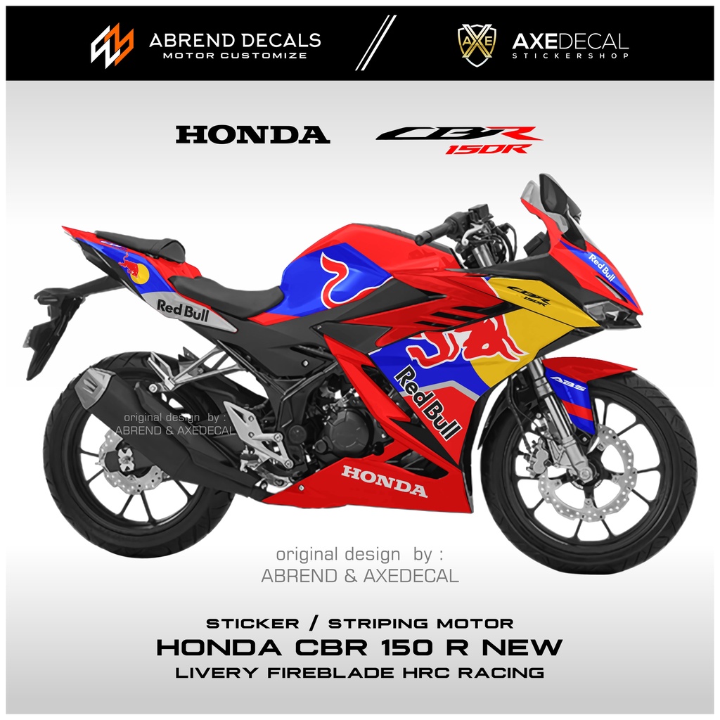 Jual Striping CBR 150 New Livery Redbull / Stiker Motor Honda CBR 150R Baru Desain Custom ...