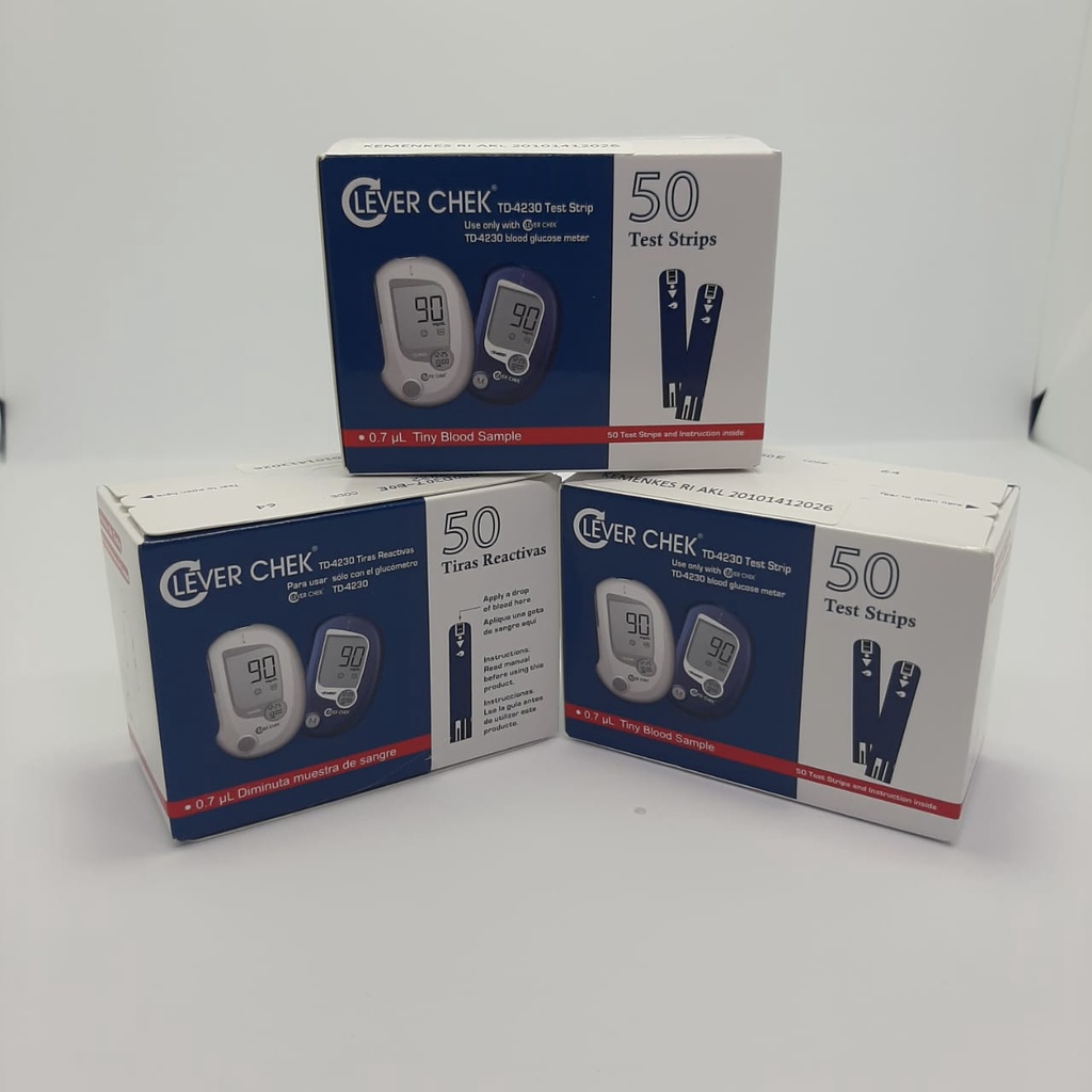 Jual CLEVER CHEK GLUCOSE STRIP/TD-4230 Clever Chek Tes Strip/Tes ...
