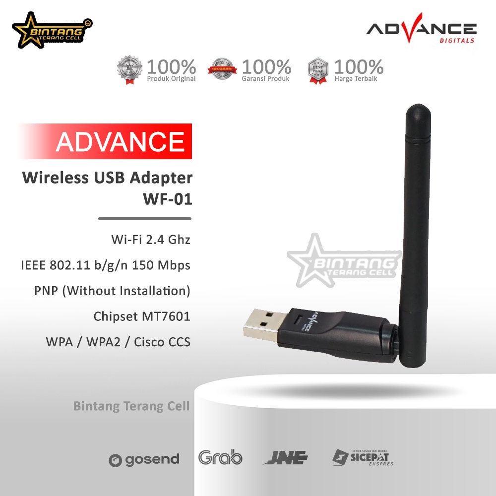 Jual Advance Usb Dongle Wifi Wireless Receiver Internet Garansi Resmi ...