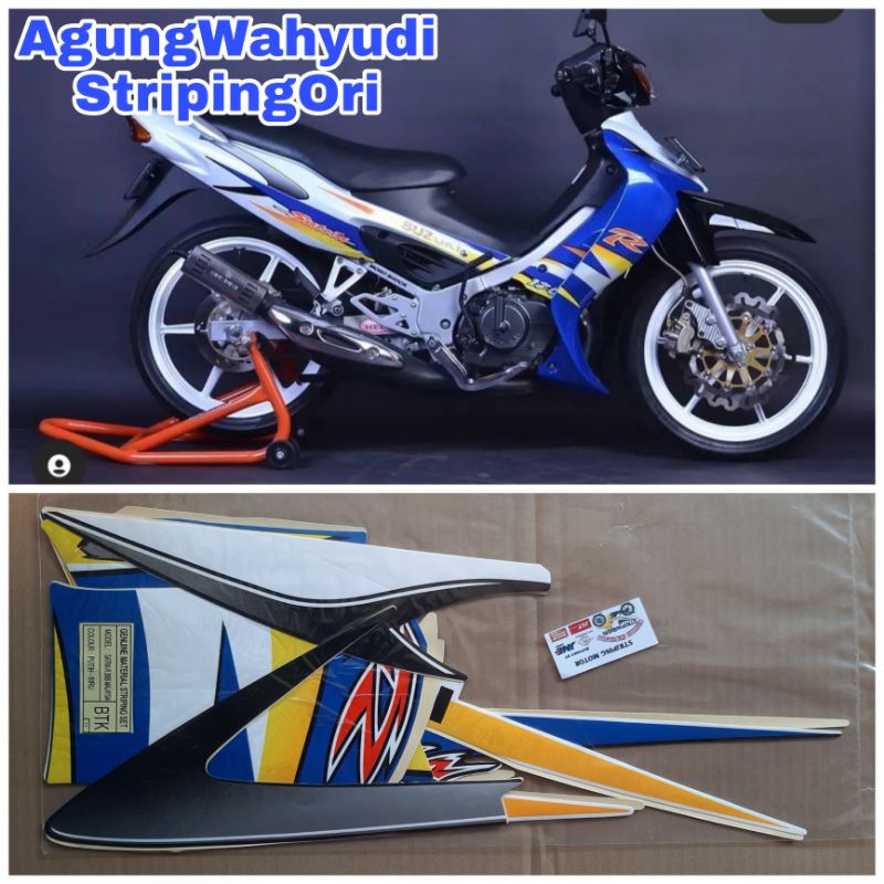 Jual STIKER STRIPING LIS BODY MOTOR SUZUKI SATRIA HIU 2004 2005 BIRU ...