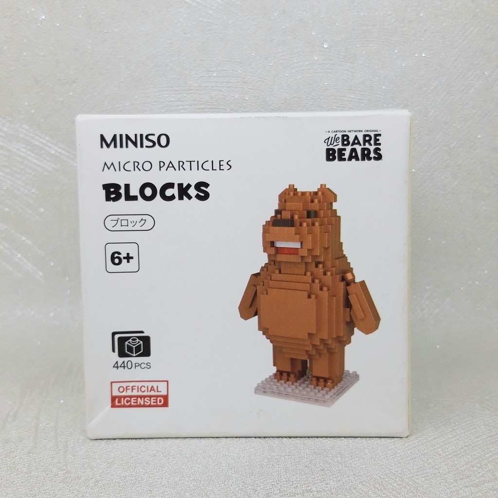 Jual Miniso We Bare Bears Blocks - Grizz | Shopee Indonesia