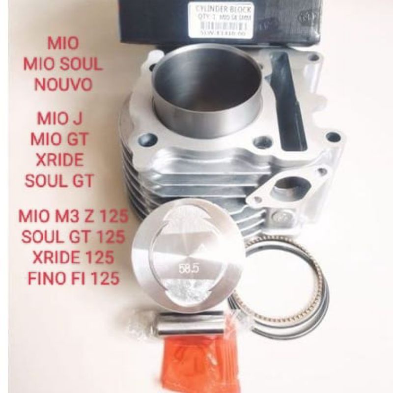 Jual BLOK SEHER BORE UP RACING MIO MIO SOUL 58MM - MIO J GT XRIDE 59 MM - MIO M3 SOUL GT 125 ...