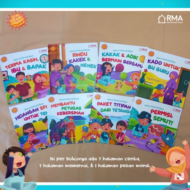Jual Story Coloring Book RMA/Buku Cerita dan Mewarnai | Shopee Indonesia