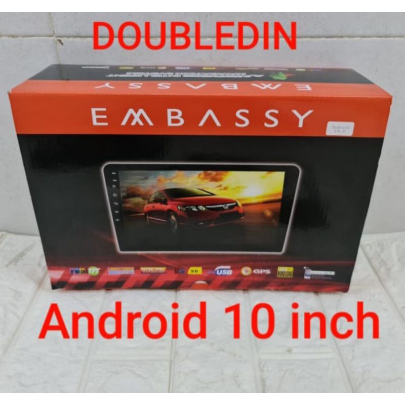 Jual TV Mobil 10 Inch Multimedia Android Embassy 10 Inch Layar Sentuh ...