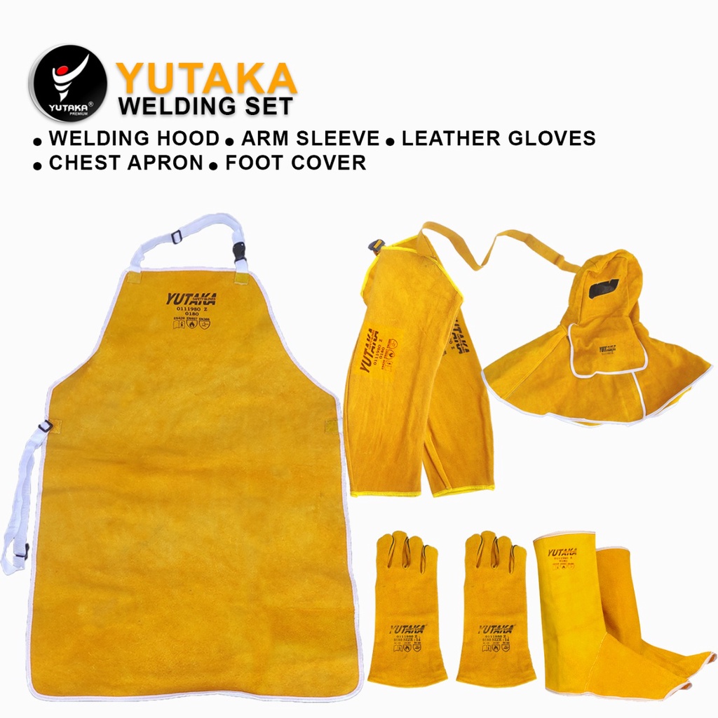 Jual Alat Pelindung las Welding 1 Set Apron dada-arm Kaki-Lengan-topi ...