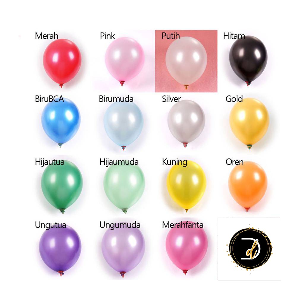 Jual BALON LATEX METALIK BULAT BALON KARET METALIK SATUAN UKURAN 12 ...