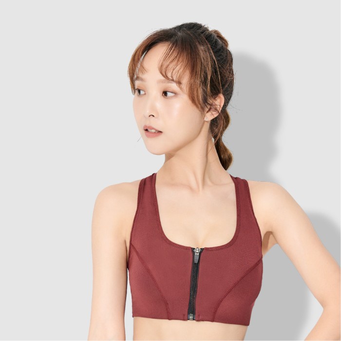 Jual Bra Mollifix | Zip Front Racerback [Red] - Anti Guncang- Fix Pad ...