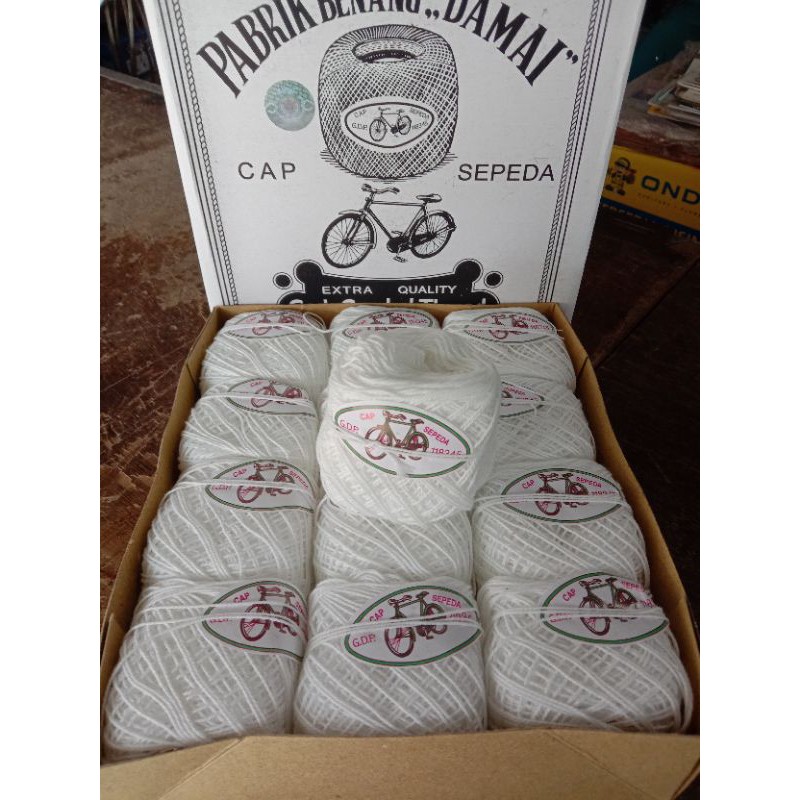 Jual Benang putih Asli / Benang merk sepeda Asli/ Benang kasur / Benang ...