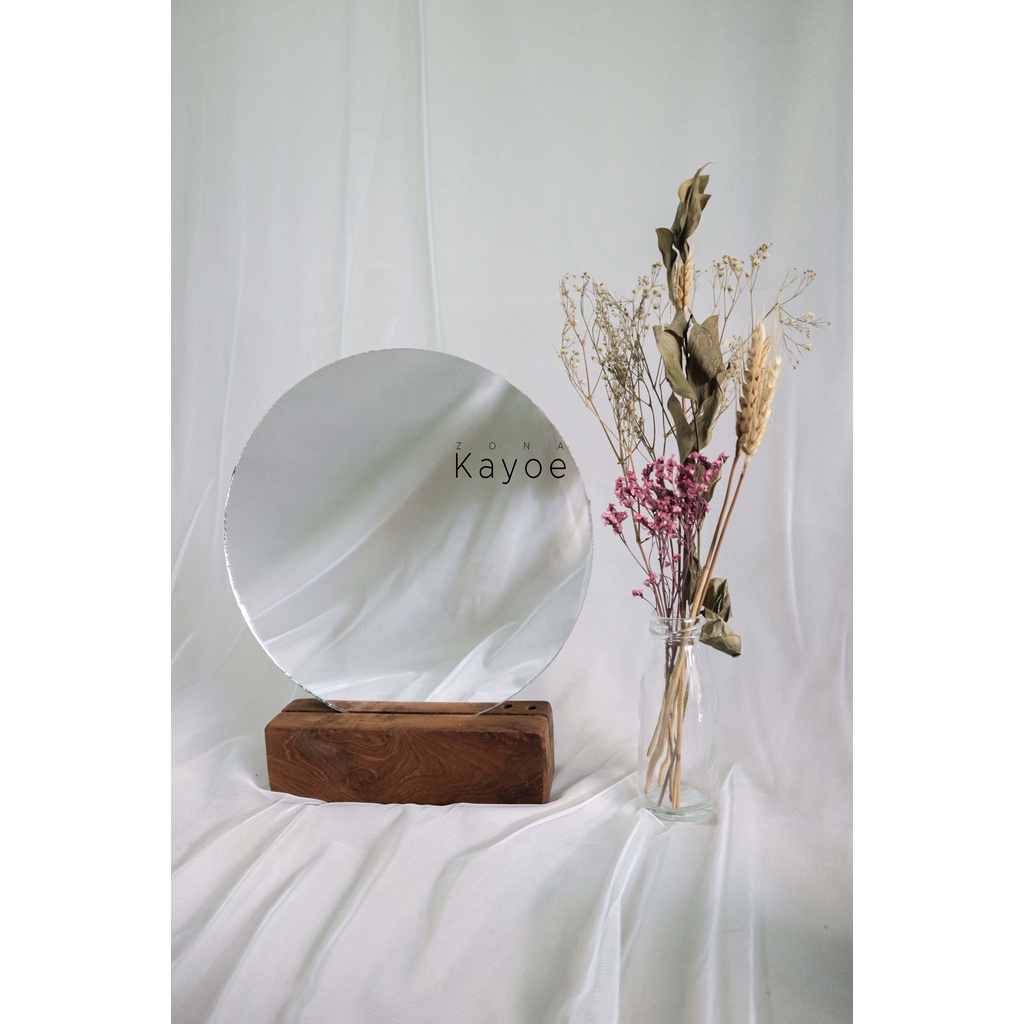 Jual Kaca Cermin Bulat Kayu Jati | Kaca aesthetic Kayu Jati | Aesthetic ...