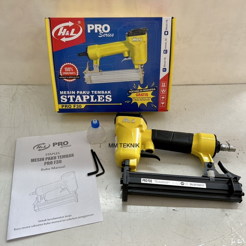 Jual MESIN PAKU TEMBAK STAPLES PRO F30 H&L MESIN TEMBAK ANGIN HL Air Staples Gun F 30 | Shopee ...