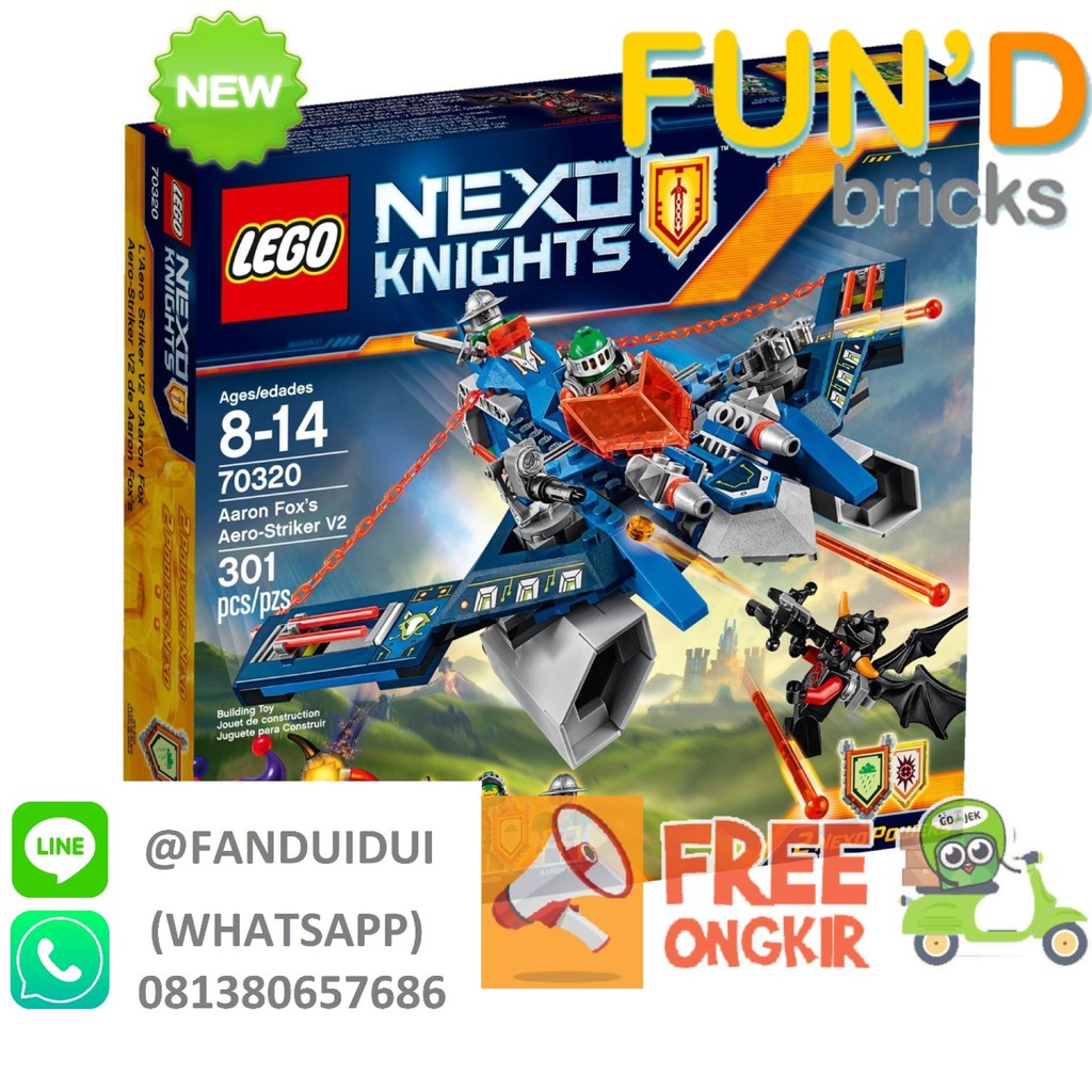 Jual LEGO NEXO KNIGHTS 70320 : Aaron Fox's Aero-Striker V2 | Shopee ...