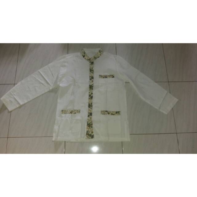 Jual Baju koko list batik dengan 3 saku | Shopee Indonesia