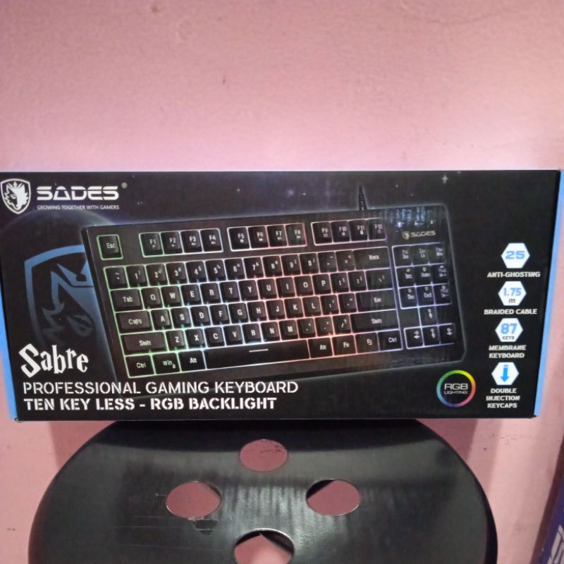 Jual Sades Sabre Keyboard gaming TKL RGB Backlight membrane for gamers ...