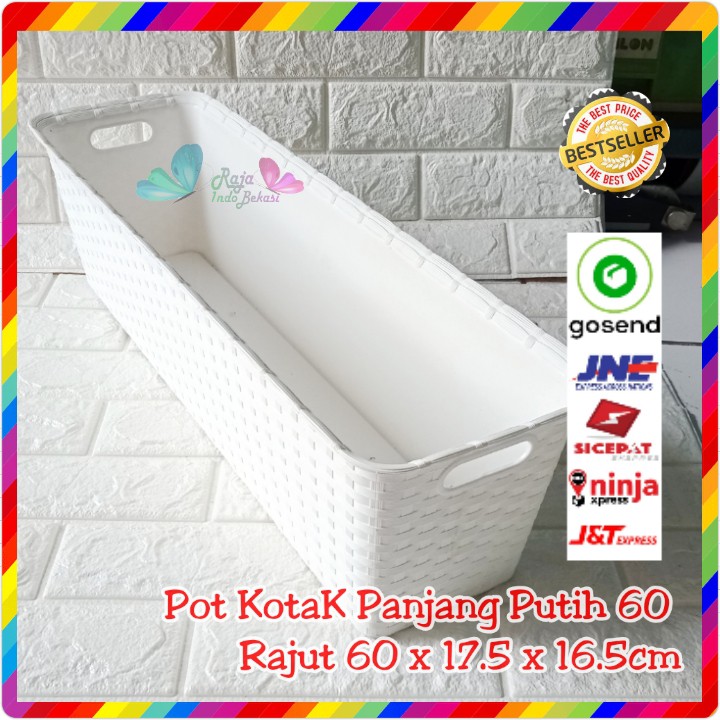 Jual Pot Panjang Ivory 60 Putih - Cjp Pot Kotak Panjang Rotan 60 Cm Cjp ...