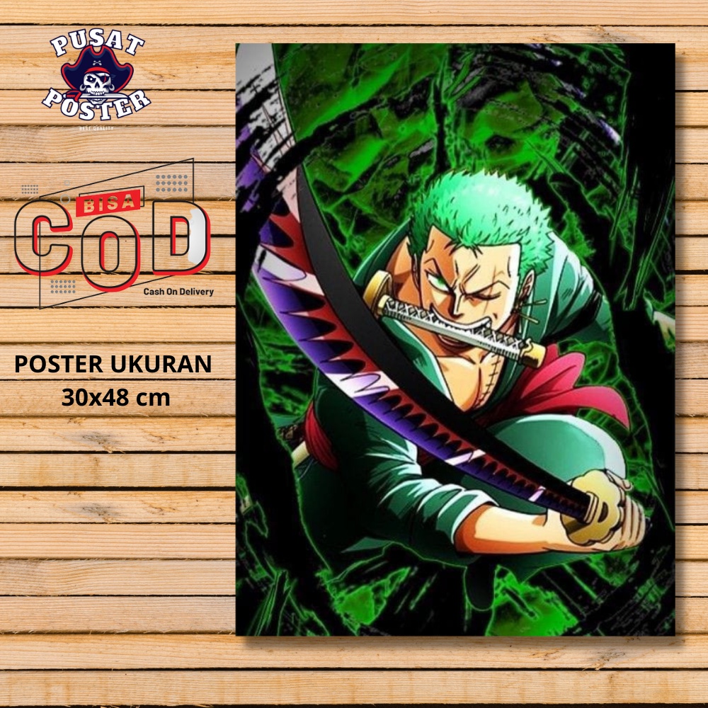 Jual POSTER ZORO ONE PIECE - FOTO RORONOA ZORO - POSTER ANIME - POSTER ...