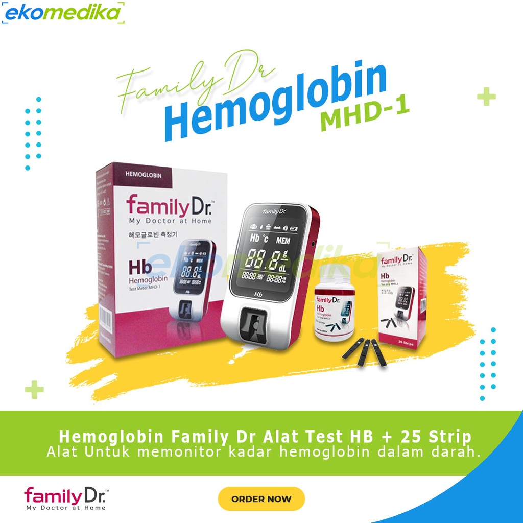 Jual Family Dr Alat Cek HB Hemoglobin Familydr Hemoglobine Meter + 25 ...