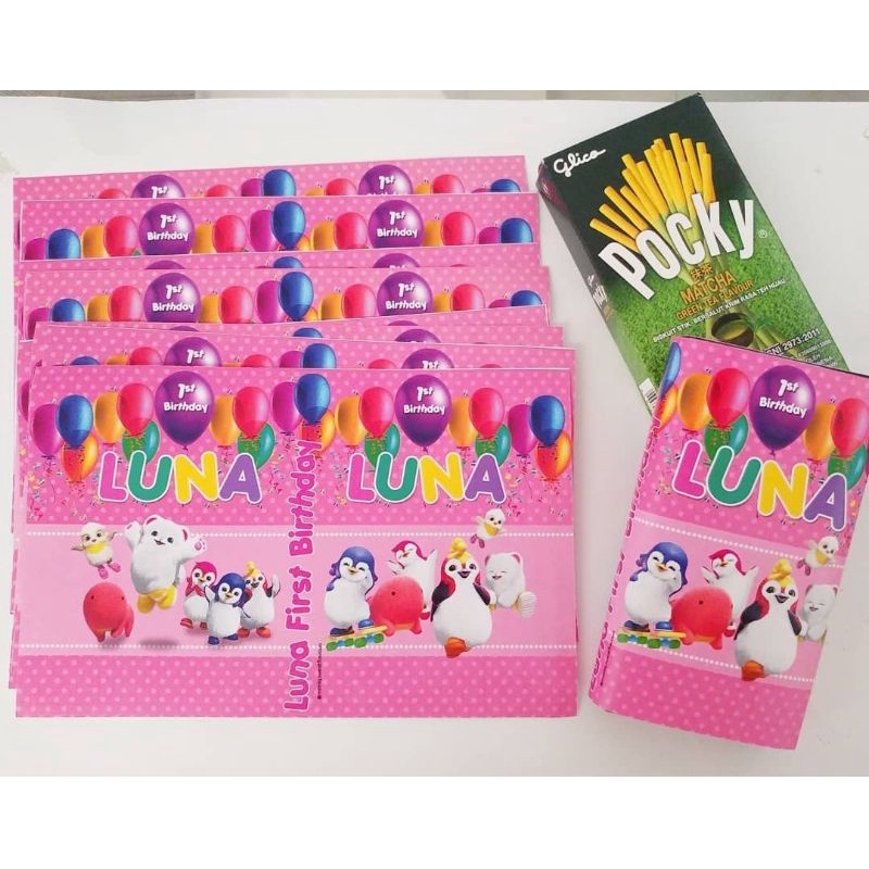 Jual Label susu air Kitkat undangan bunting flag cake topper Pocky ...