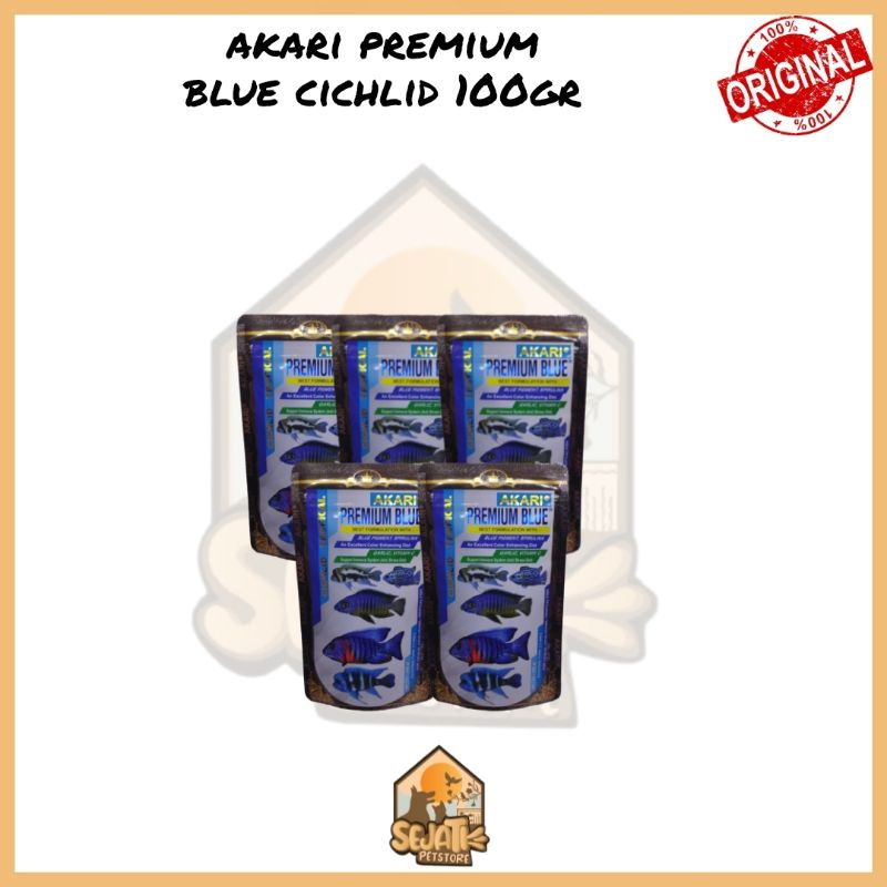 Jual Akari Premium Blue CICHLID 100gr tropical fish food 1mm | Shopee ...