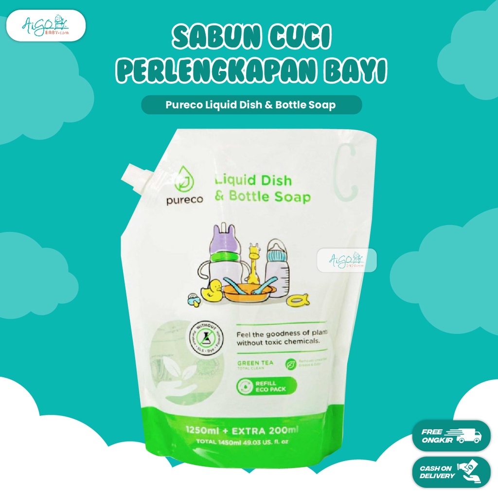Jual Pureco Liquid Dish & Bottle Soap Pouch 1450 ml | Shopee Indonesia