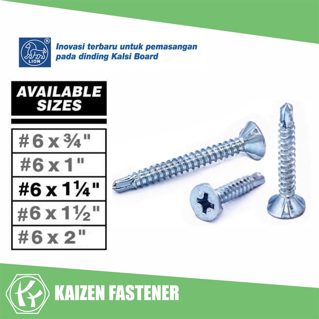 Jual x100pcs #6x1,25'' Sekrup GRC SDS #6x32 / kalsiboard / Calci Screw ...