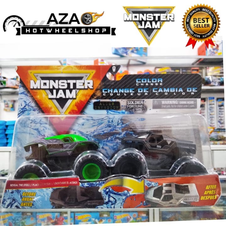 Jual Monster Jam Color Change ALIEN INVASION dan SOLDIER FORTUNE mobil ...