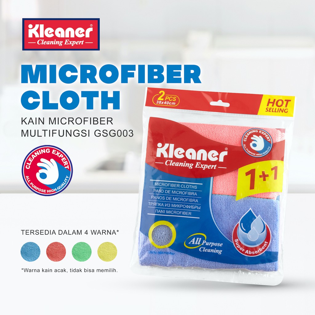 Jual Kleaner Kain Lap Microfiber 40 x 38 Cm 2 Pcs Cloth Serbaguna ...