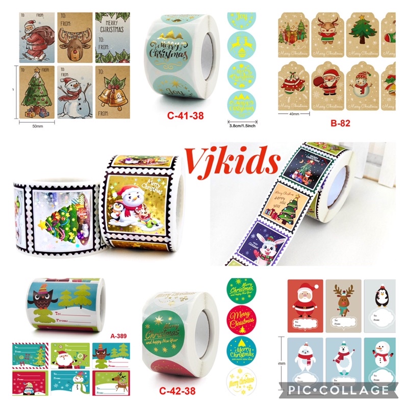 Jual stiker natal persegi utk bingkisan natal 250 ,300, 500pcs dan 25 ...