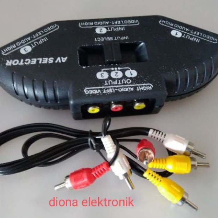 Jual switch selektor AV RCA commutator 3 input 1 output | Shopee Indonesia