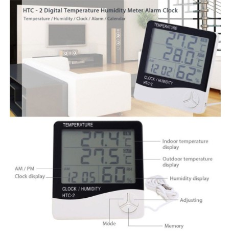 Jual HTC 2 HYGROMETER THERMOMETER DIGITAL JAM DIGITAL TEBAIK HARGA ...