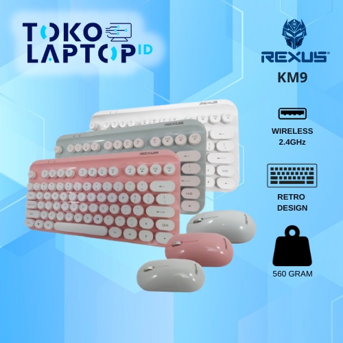 Jual Rexus KM9 Wireless Retro Keyboard And Mouse Combo | Shopee Indonesia