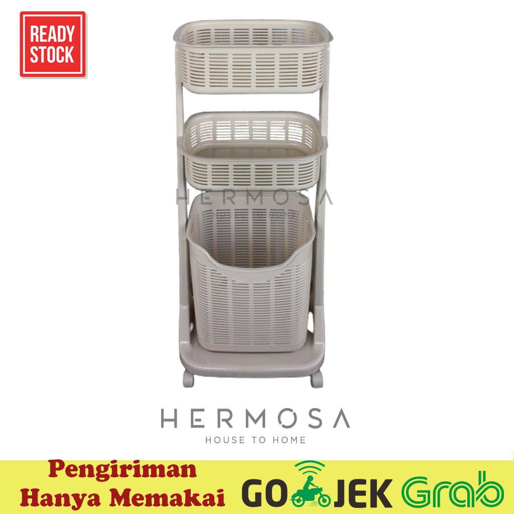 Jual Hommy Rak Laundry / Rak Serbaguna plastik dengan Roda Plastik ...