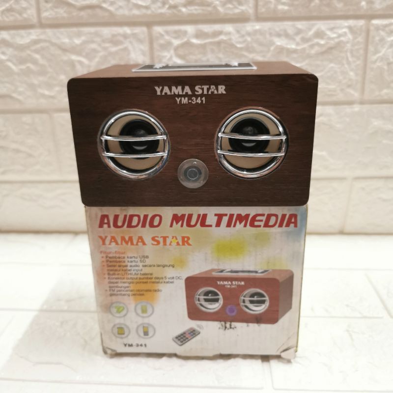 Jual YAMA STAR YM 341 PORTABLE MINI DIGITAL SPEAKER KECIL USB SD MMC CARD MP3 PLAYER KAYU ...